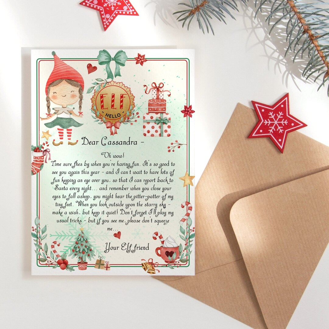 Elves Arrival Letter for Girls Printable DIY Self Editable Digital ...