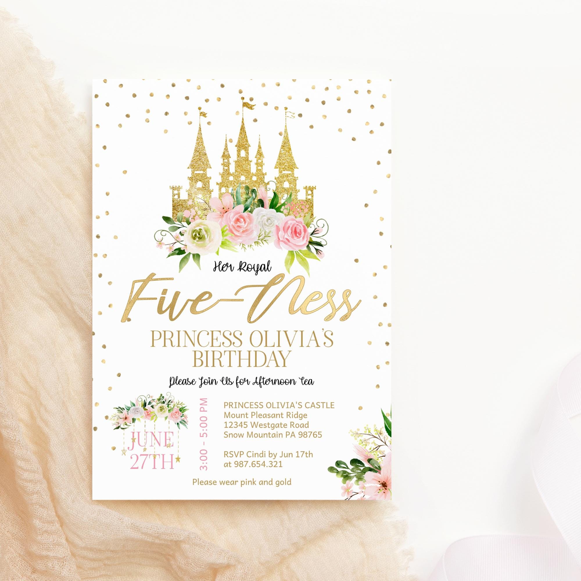 Princess Scroll Invitation Template