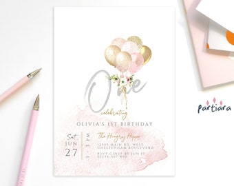 Balloon Party Invite | Etsy