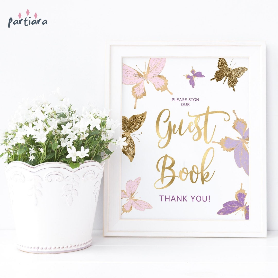 Guest Book Table Sign, Girl Baby Shower Please Sign Our Guestbook ...