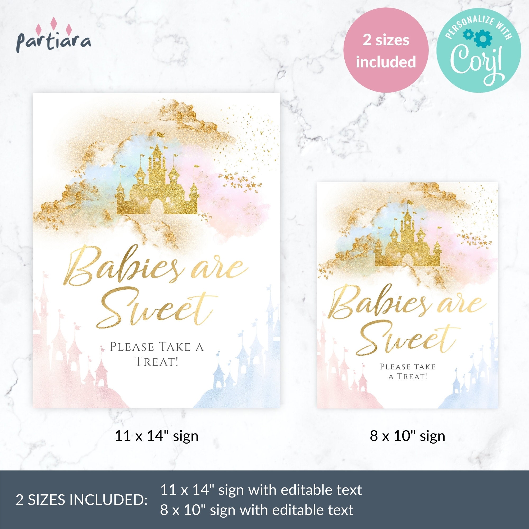 Baby Fairytale Sweet Treats Sign Babies Are Sweet Editable Boy - Etsy