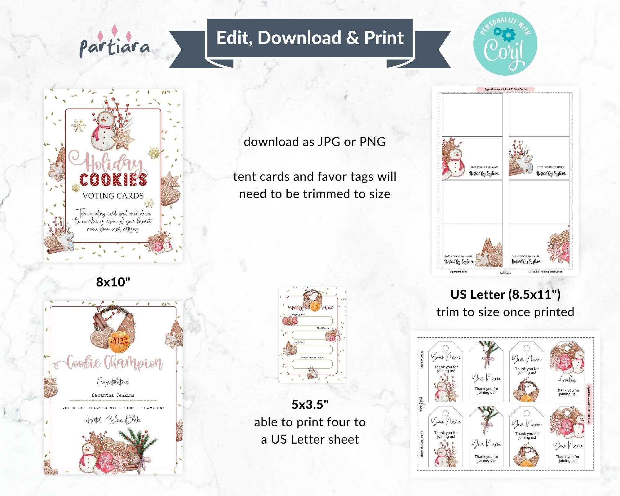 Cookie Exchange Bundle, Printable Party Pack, Cookies Swap Voting ...