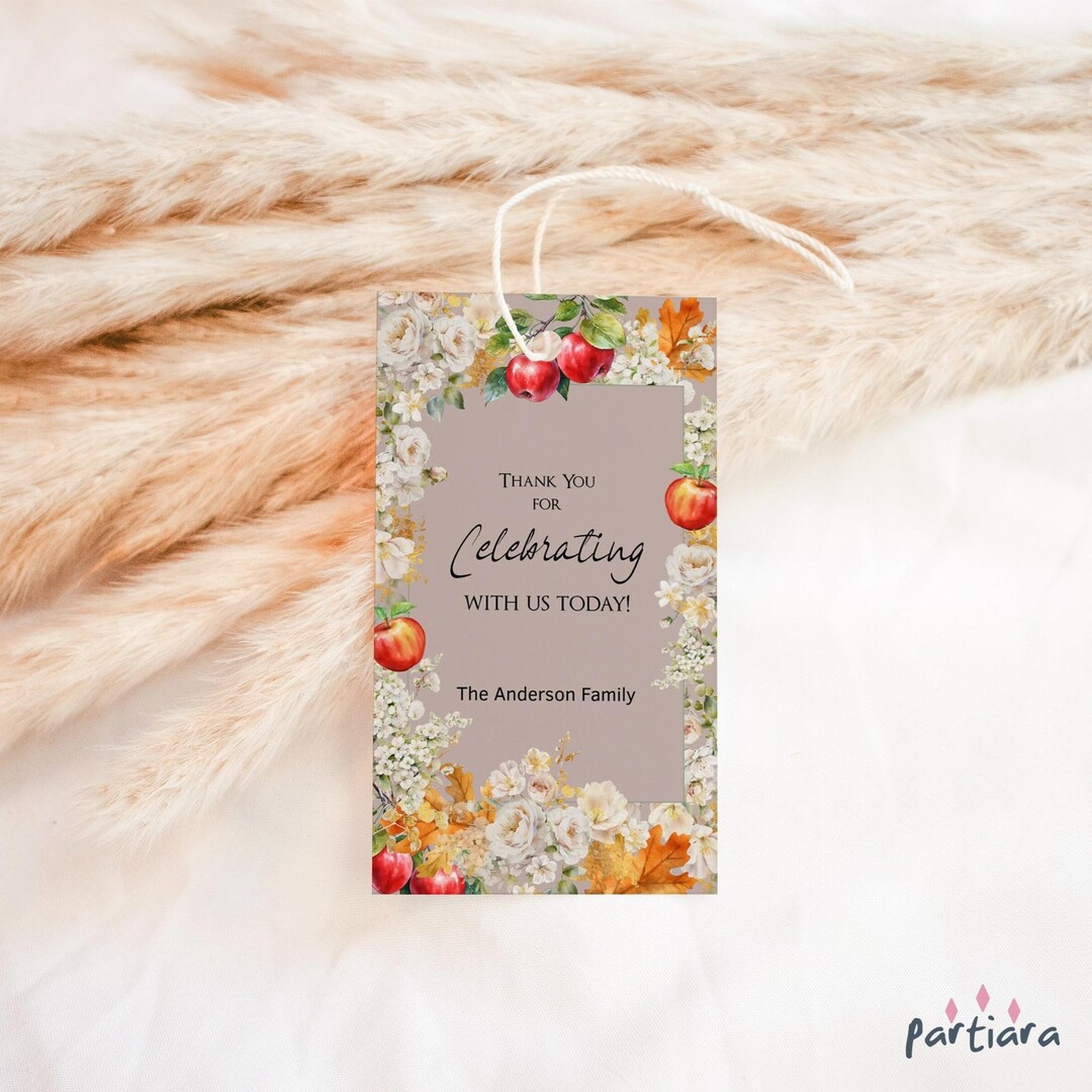 Fall Gift Tags Printable Autumn Birthday Party Favors Thanksgiving ...