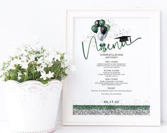 Graduation Menu Template - Etsy UK