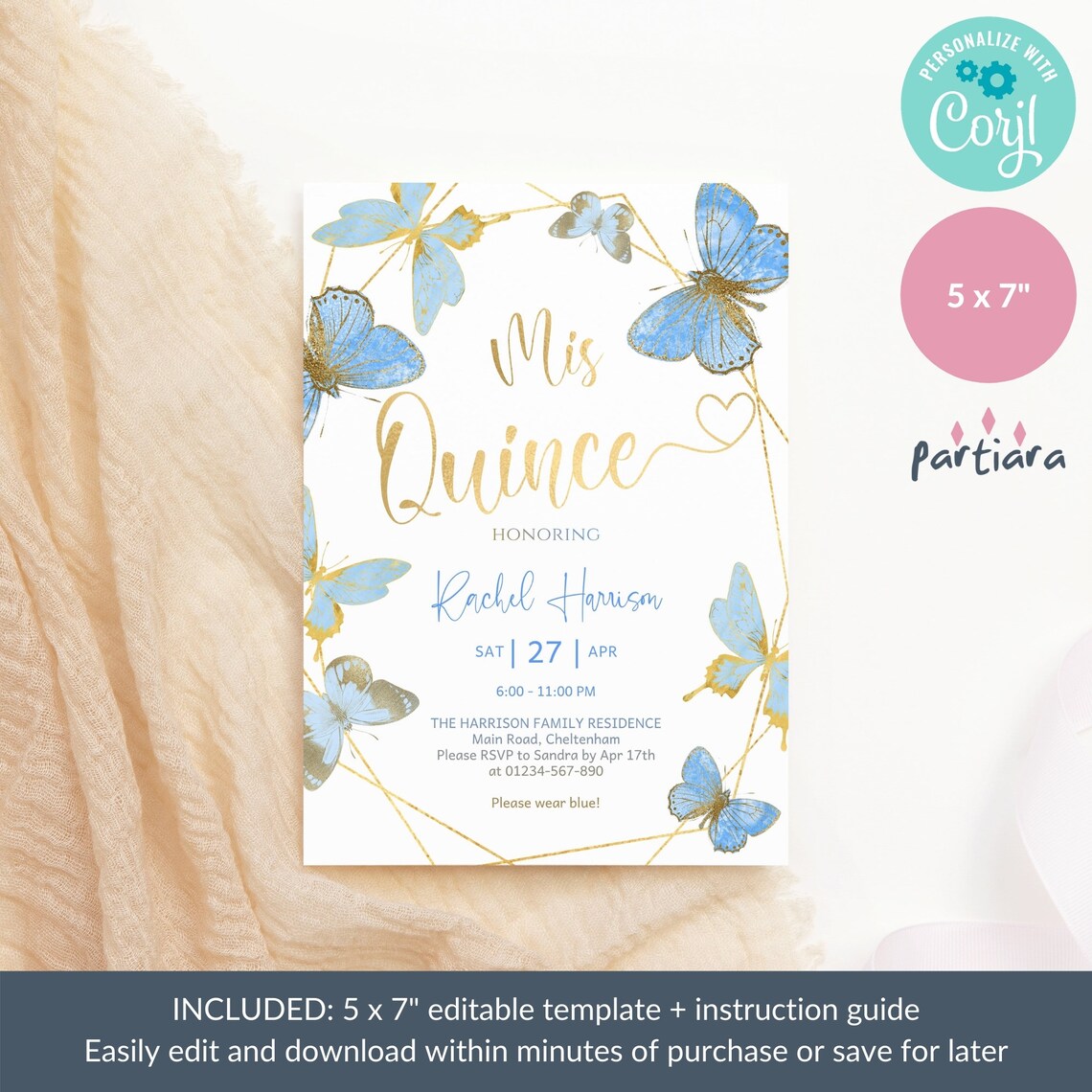 Mis Quince Invitation Printable Quinceanera Party Invite | Etsy
