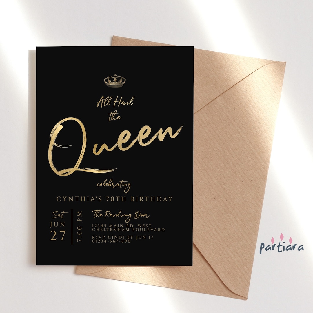 All Hail the Queen Invitation, Ladies Birthday Dinner Party Invites ...