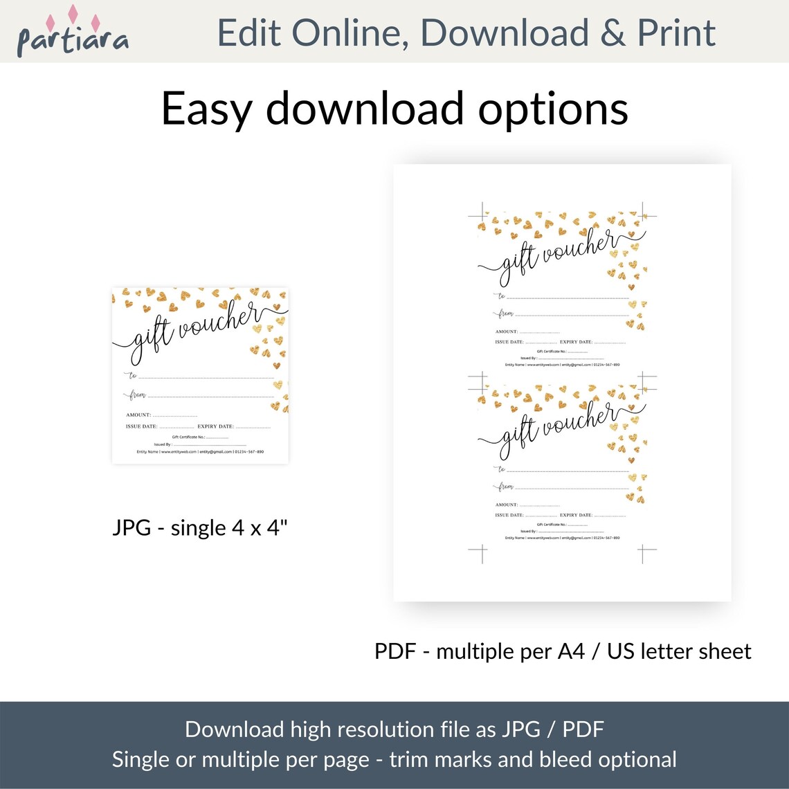 Editable Gift Voucher Card Template Birthday Party Gifting Printable ...
