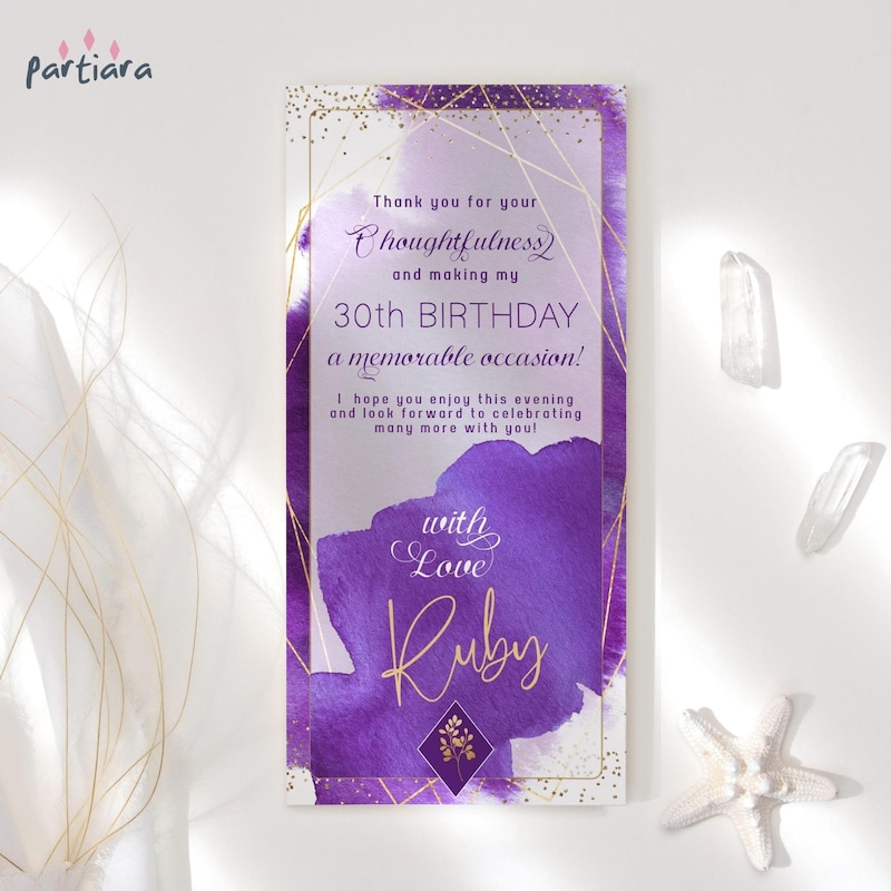 Birthday Card Purple - Etsy