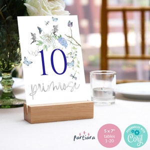 Fairy Butterfly Table Numbers Printable Quinceanera Floral Birthday ...