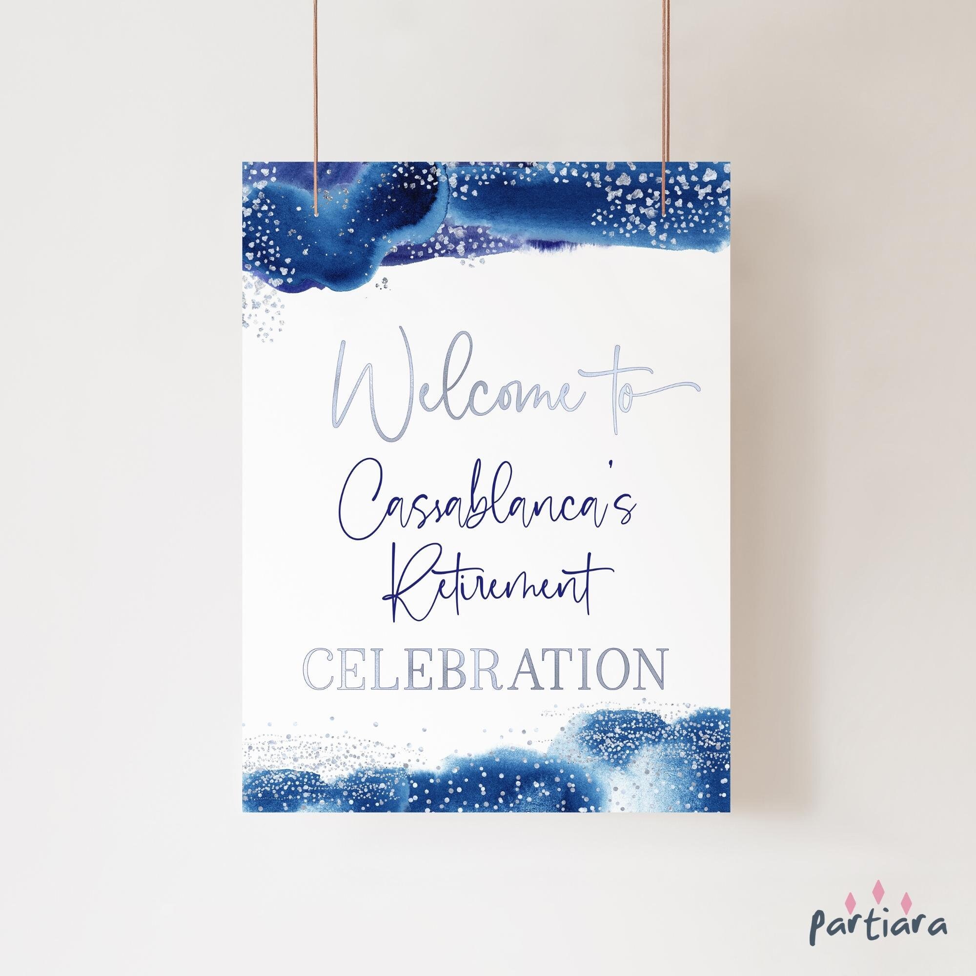 Retirement Party Welcome Sign Printable Men or Ladies Editable - Etsy