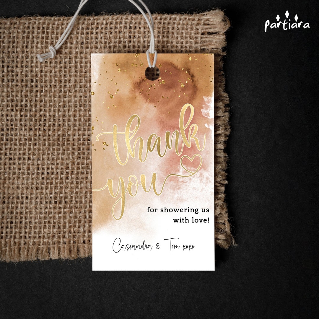 Brown Gold Favor Gift Tag Printable Ladies Chocolate Caramel Birthday ...