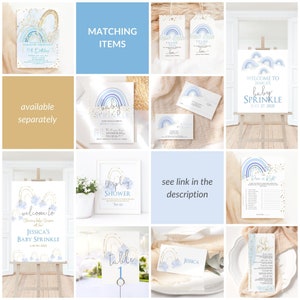 Baby Shower Menu Template, Boy Baby Sprinkle Party Table Menus ...