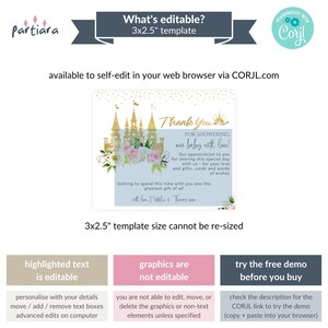 Editable Princess Tag Template, Girls Fairytale Castle Party Favor ...