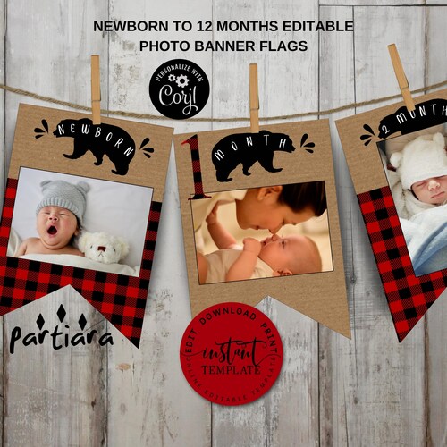 EDITABLE Lumberjack Banner Buffalo Plaid Birthday Banner - Etsy