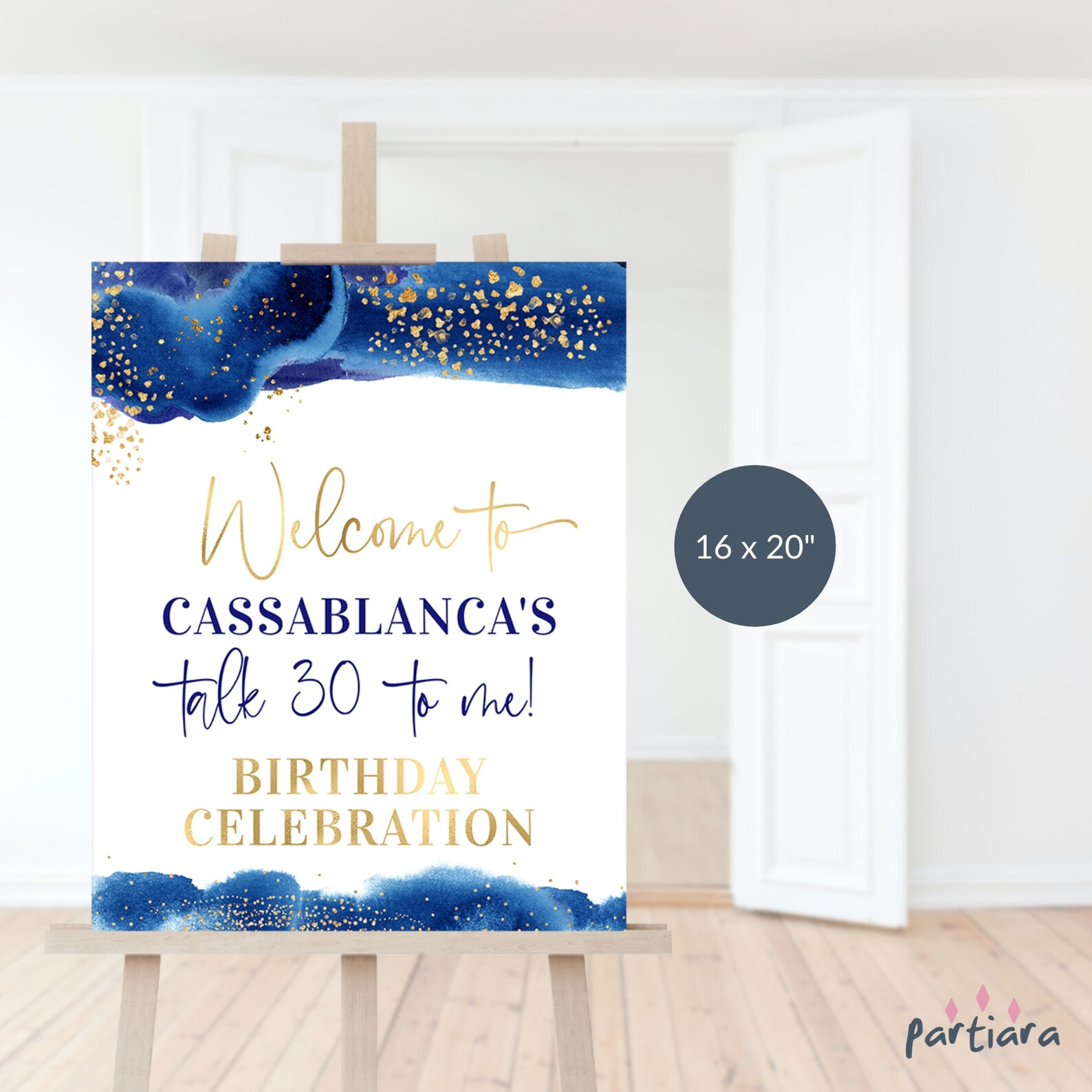 Blue Birthday Welcome Sign Template, Ladies Party Welcome Poster ...