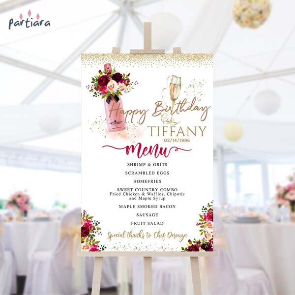 Bohemian Menu Board - Etsy