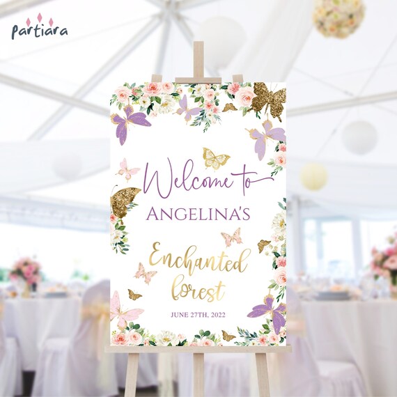 Enchanted Forest Welcome Sign Printable Girl's Birthday | Etsy