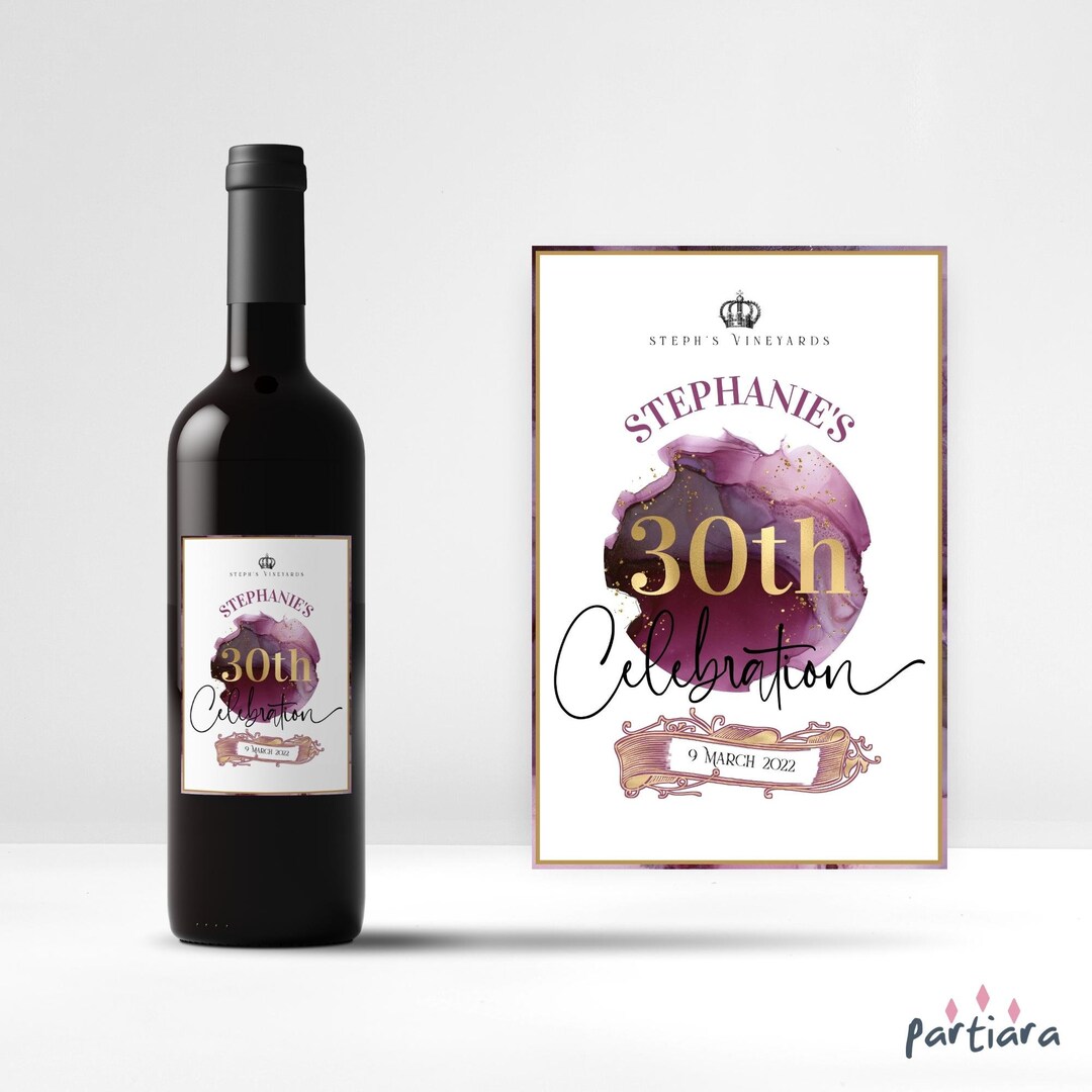 Ladies Wine Labels Birthday Dinner Party Personalized Label Printable ...