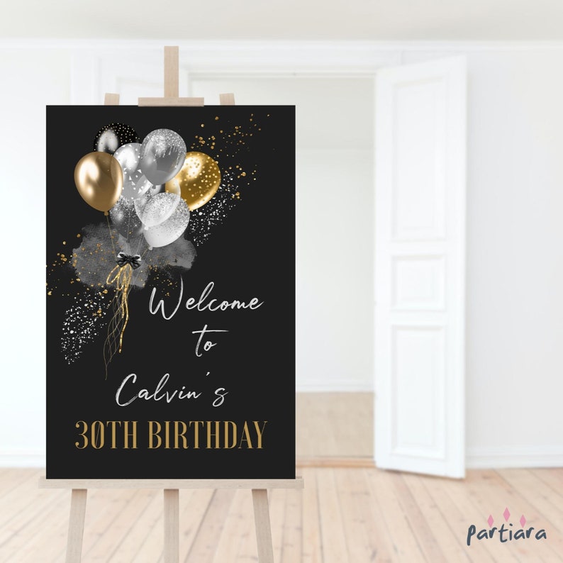 Birthday Welcome Sign Editable Mens Dinner Party Welcome - Etsy