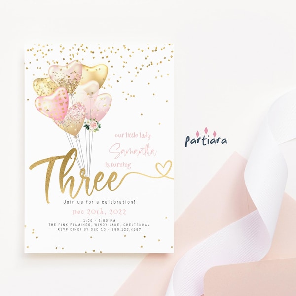 3rd Birthday Invite - Etsy