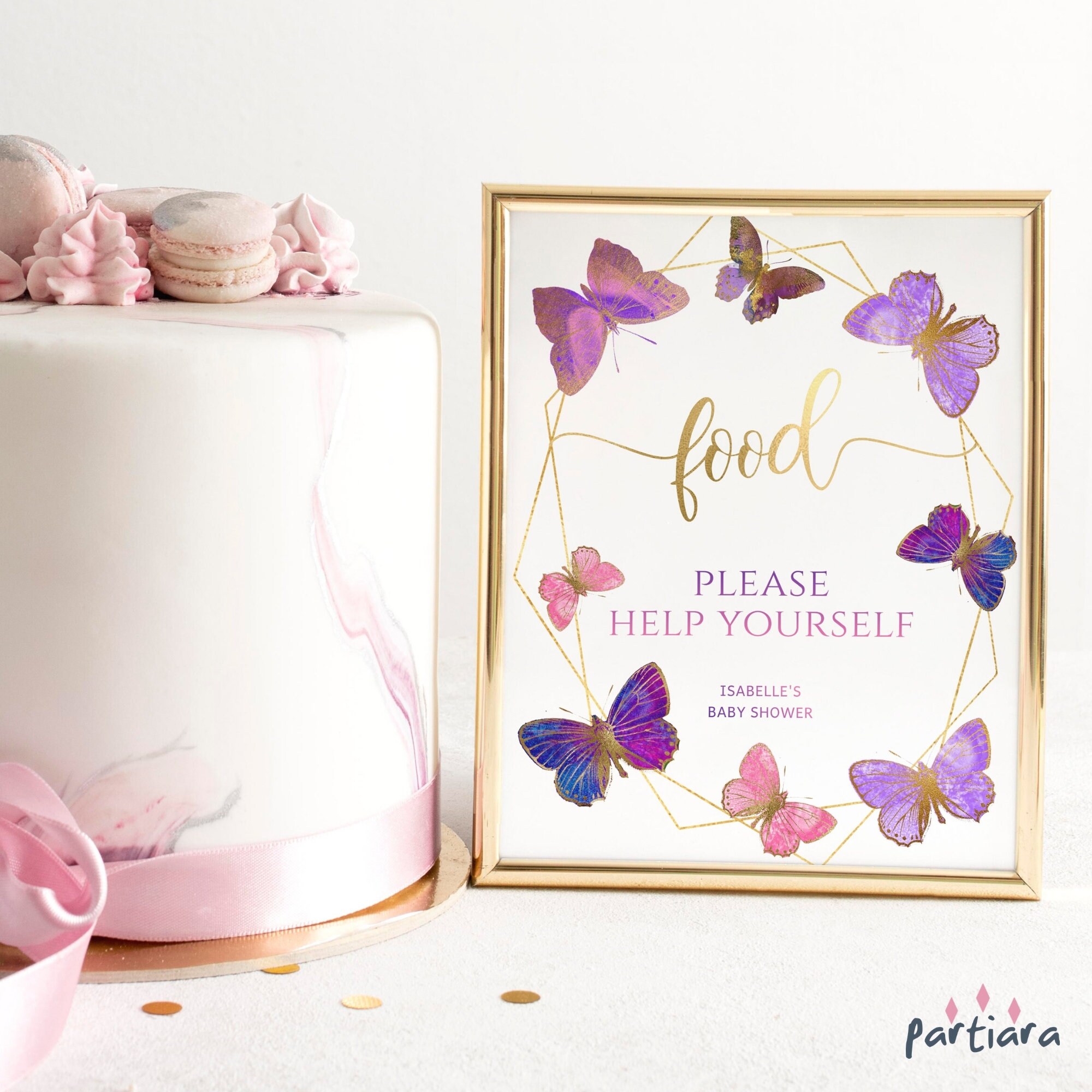 Butterfly Theme Party Food Table Sign DIY EDITABLE TEMPLATE - Etsy