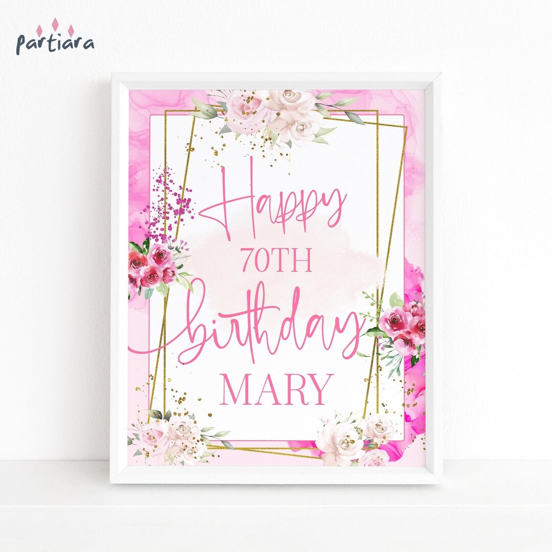 Happy Birthday Table Decor Ladies Dessert Table Poster Printable Shades ...