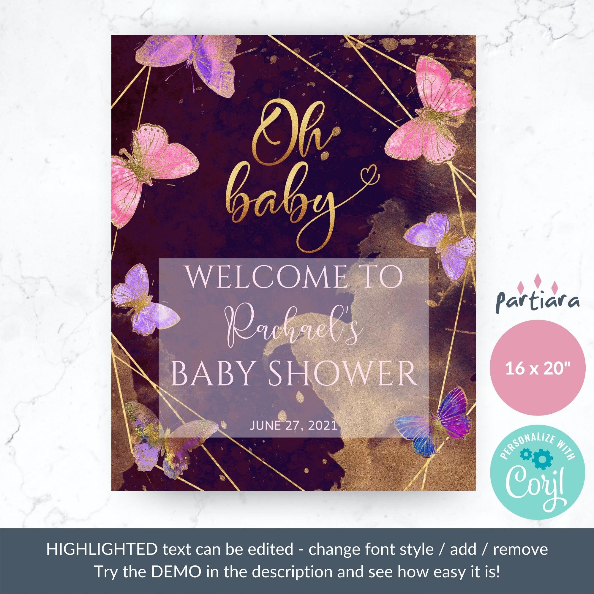 Paper Invitations Invitations & Announcements Pink Floral Baby Shower ...