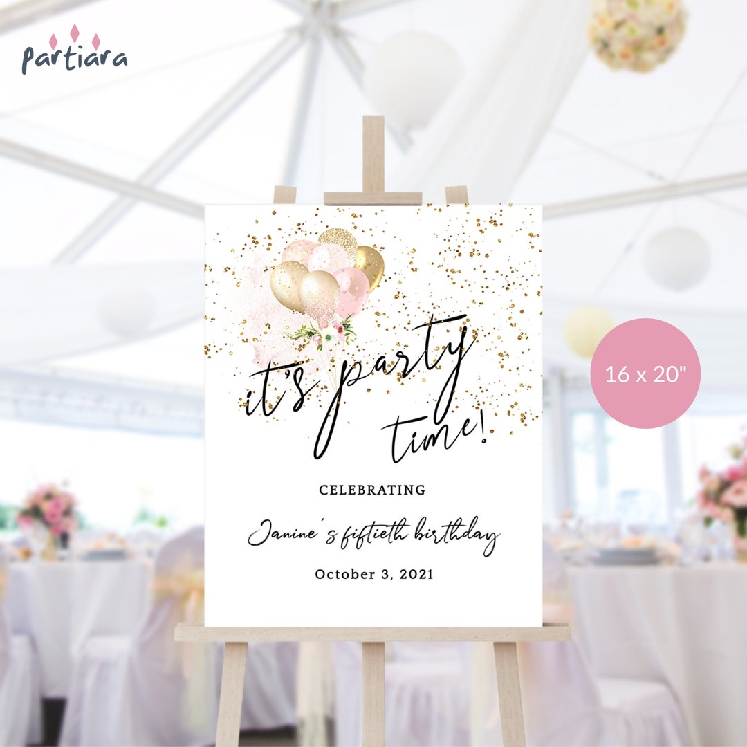 Party Welcome Sign Girls Template, Ladies 50th Dinner Welcome Poster ...