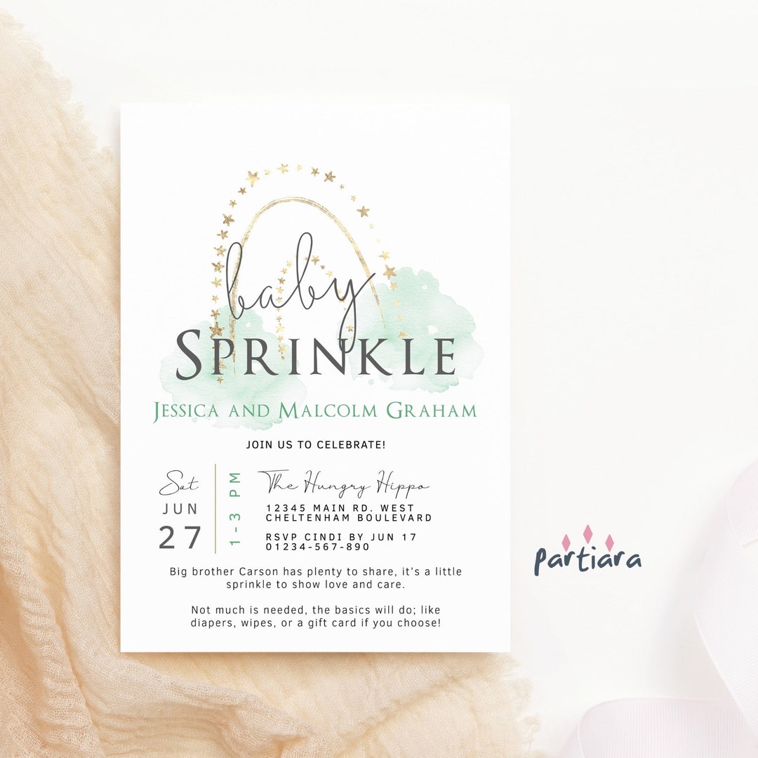 Rainbow Baby Sprinkle Invitation Printable, Boys Party Invite, Gender ...