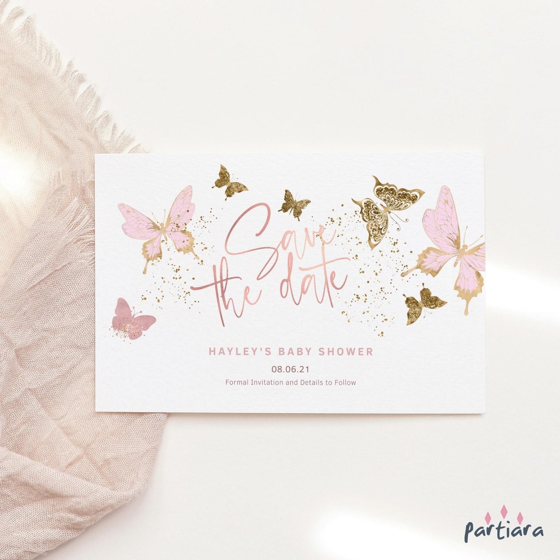 Editable Save the Date Card Butterfly Birthday Party | Etsy