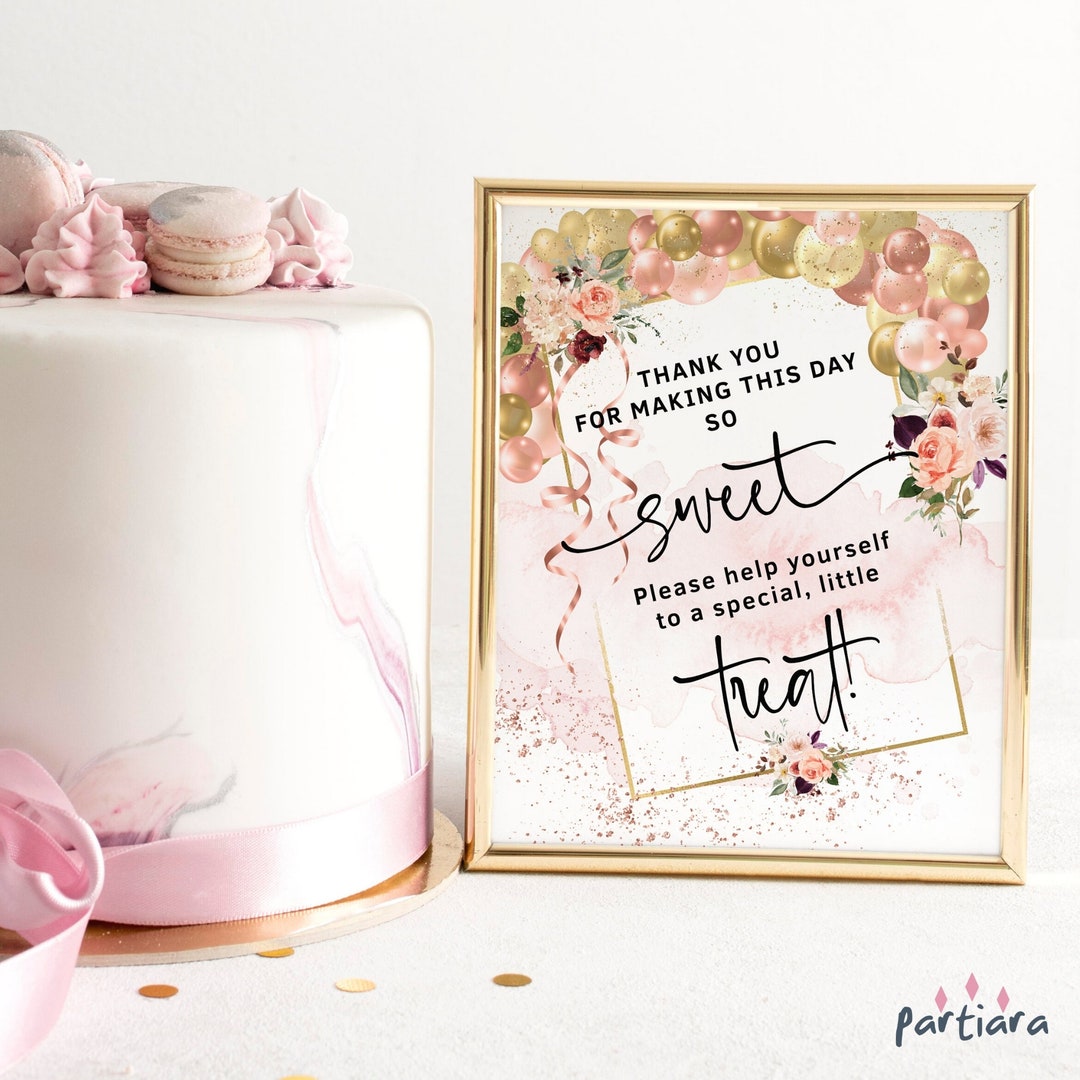 Birthday Treats Sign, Sweet 16 Dessert Table Poster Printable, Girls ...