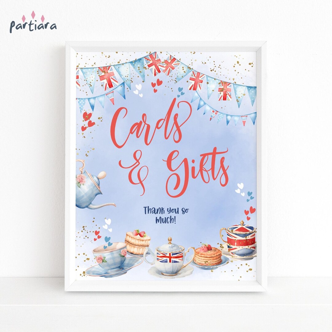 Gift Table Sign Tea Party Table Poster Decoration Printable English ...