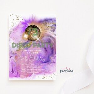 Teen Girls Disco Party Invite Birthday Disco Dance Invitation - Etsy