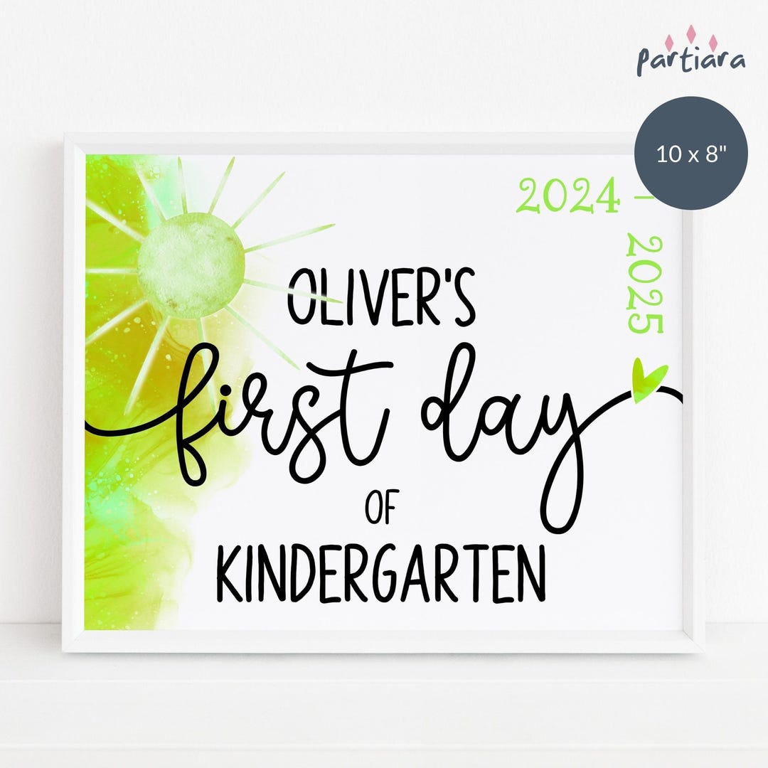First Day of School Sign Printable, Kindergarten 1st Day Editable ...