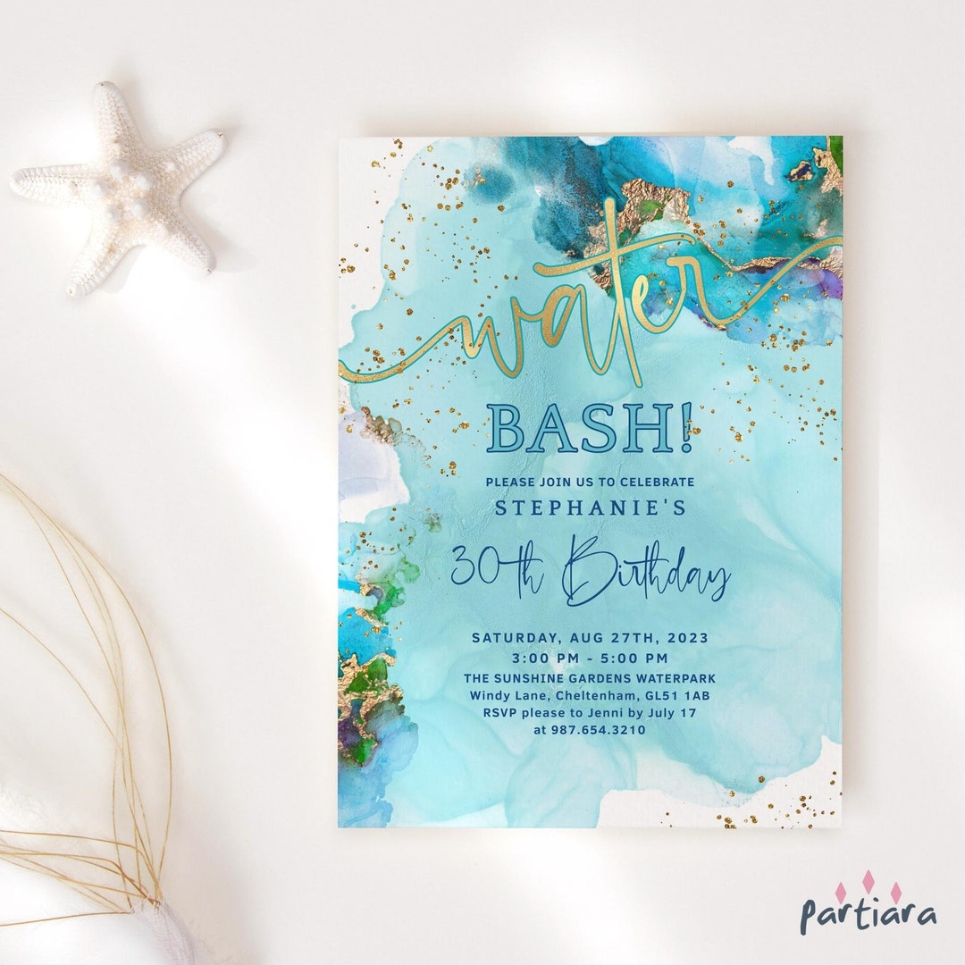 Kids Water Bash Invitation, Splash Party Printable, Boy or Girl Summer ...