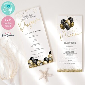 Boys Birthday Program Menu Template, Teens Dinner Party Programs ...