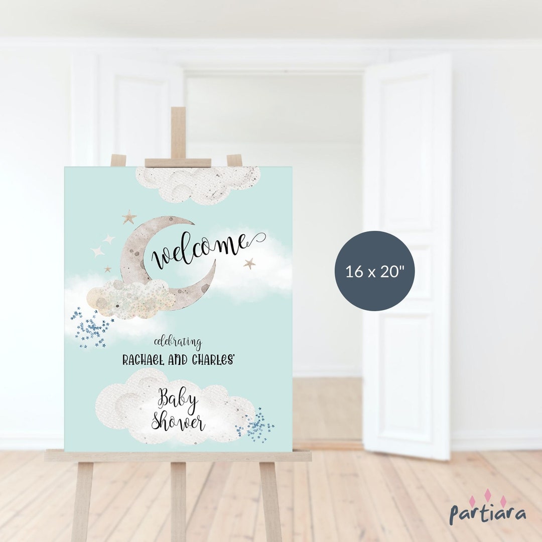 Over the Moon Welcome Sign, Two the Moon Birthday Welcome Poster ...