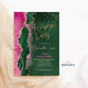 Champagne Party Invitation, Birthday Cocktails Invite Printable, Ladies ...