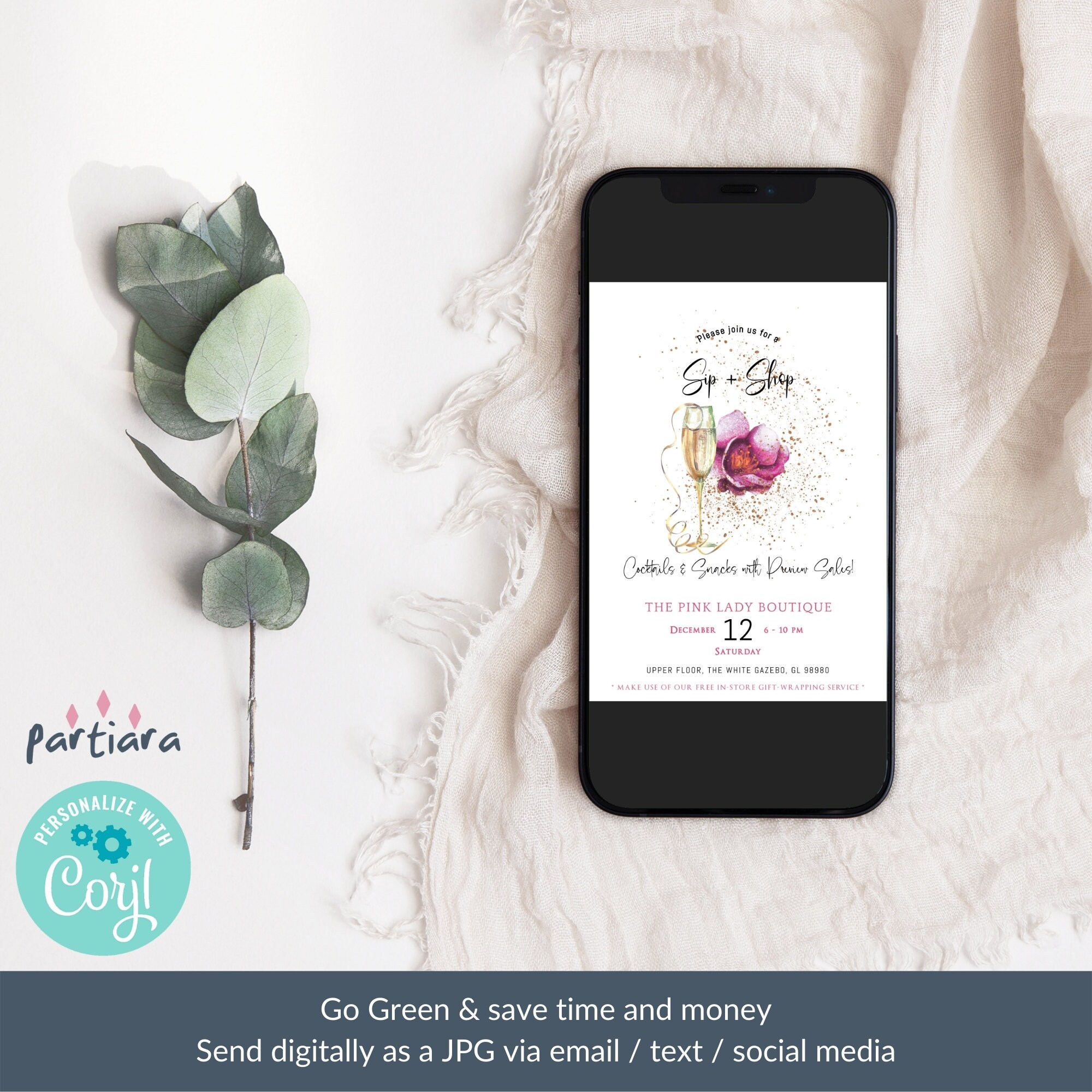 Editable Sip And Shop Flyer Template Holiday Christmas Shopping Etsy