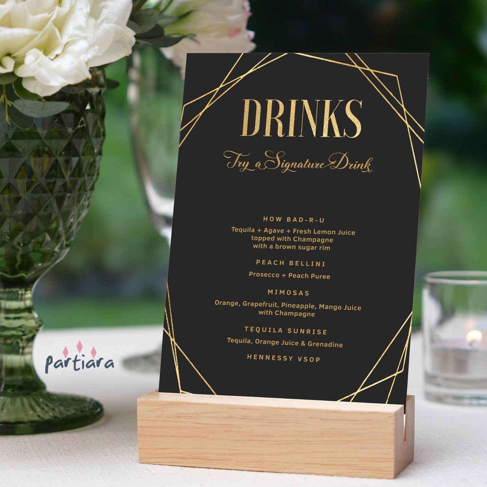 Black Gold Signature Drinks Menu Birthday Cocktails Bar Menus - Etsy UK
