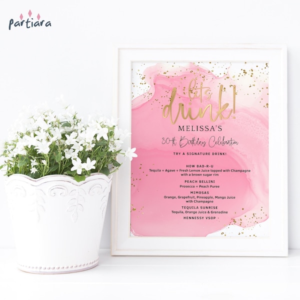 Signature Drinks for 50th Birthday Drink Menu - Etsy