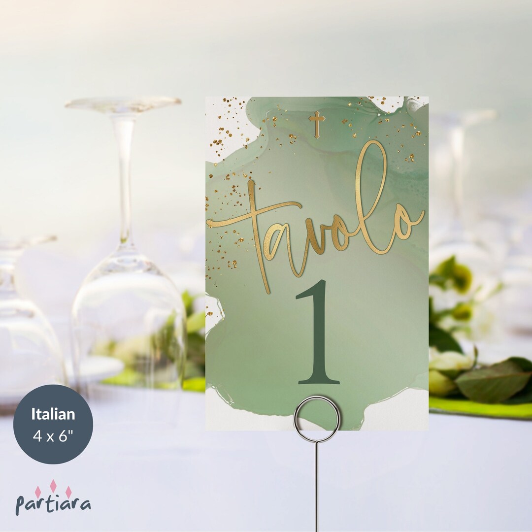 Italian Table Numbers Printable, Communion Tables Seating Number ...