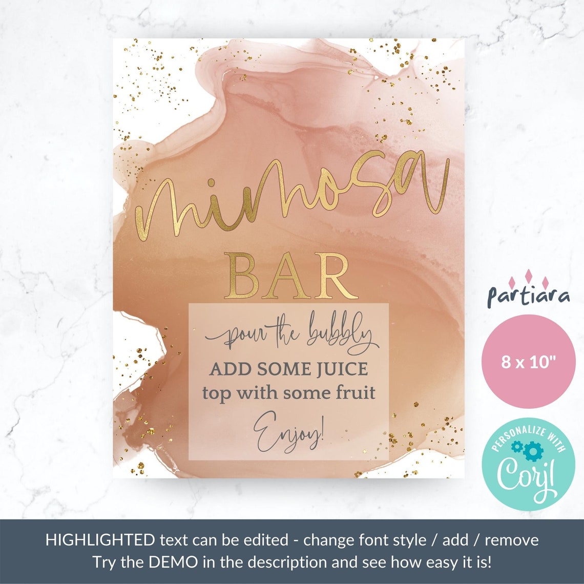 Birthday Mimosa Bar Sign Ladies Brunch Party Mimosas Table - Etsy