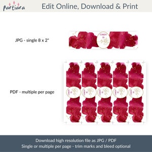 Ladies Birthday Water Bottle Labels Ruby Red and Gold Retirement Brunch ...