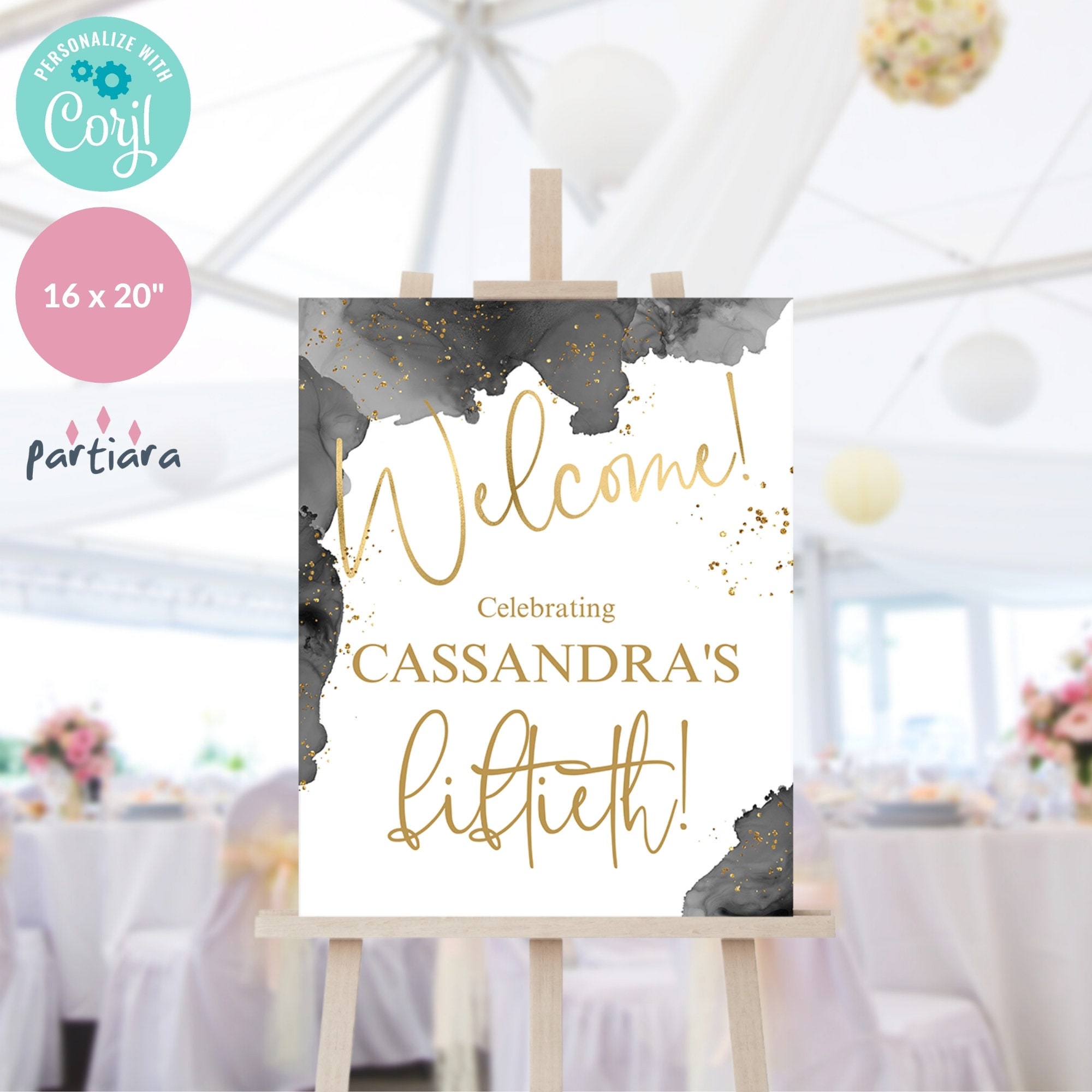 Party Welcome Sign Editable Instant Download Men or Ladies - Etsy UK