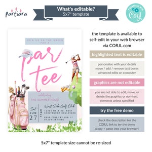 Ladies Golf Day Invitation, Birthday Golf Party Invites Printable, Teen ...