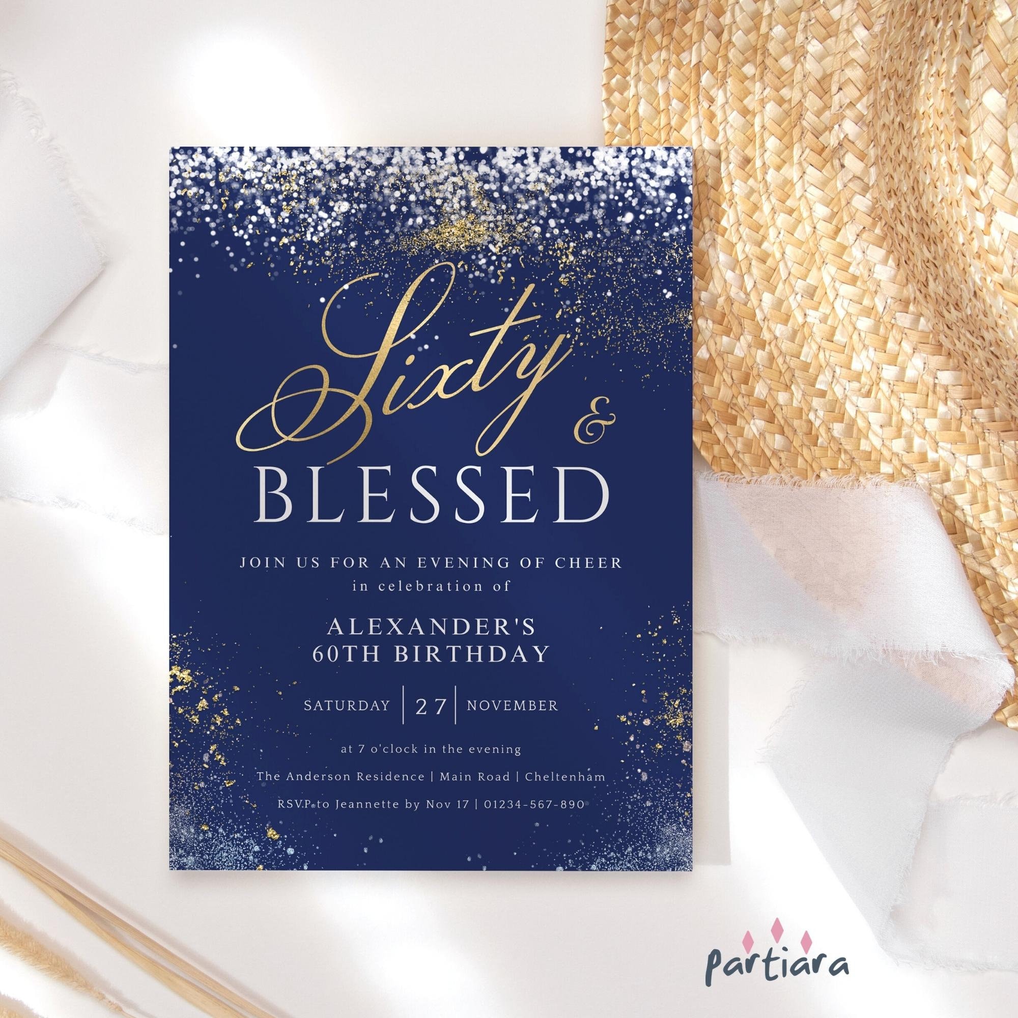 60th Birthday Invitation Borders