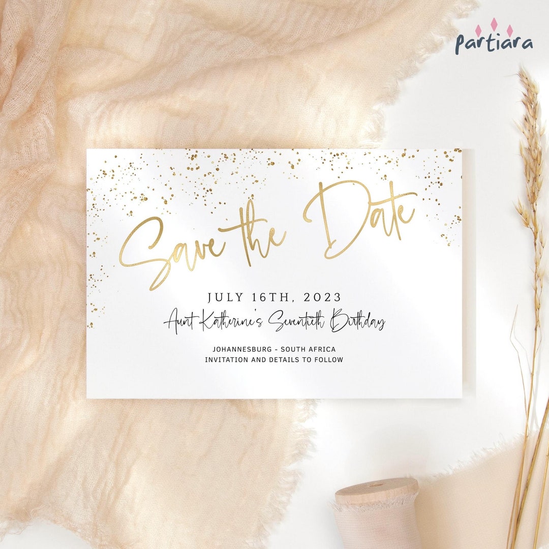 Save the Date Birthday Save Our Dates Ladies 70th Birthday Party ...