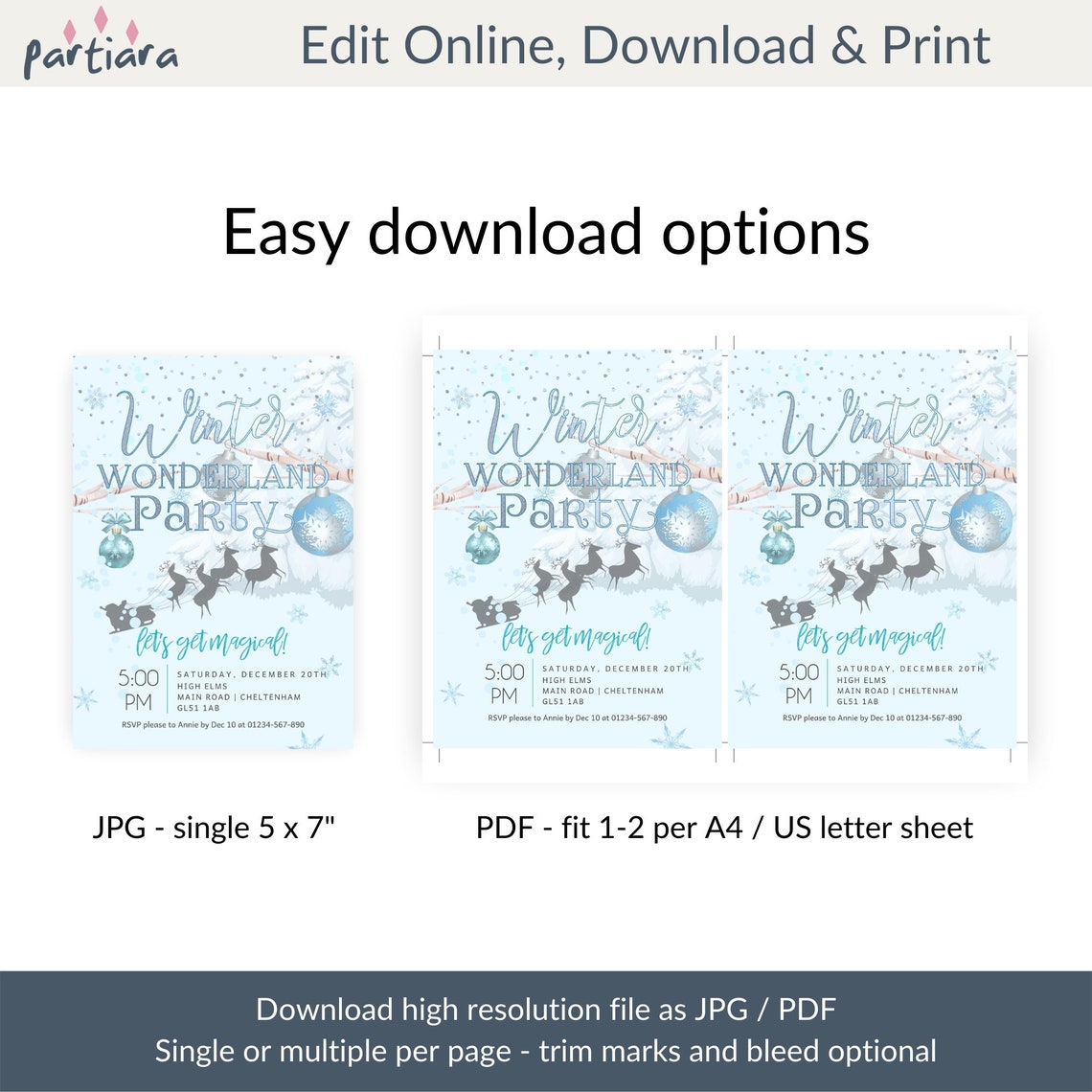 Christmas Winter Wonderland Party Invite Printable Kids - Etsy