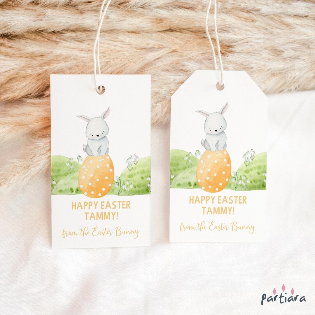 Easter Bunny Tag Printable Egg Hunt and Brunch Party Favors Boy Girl ...